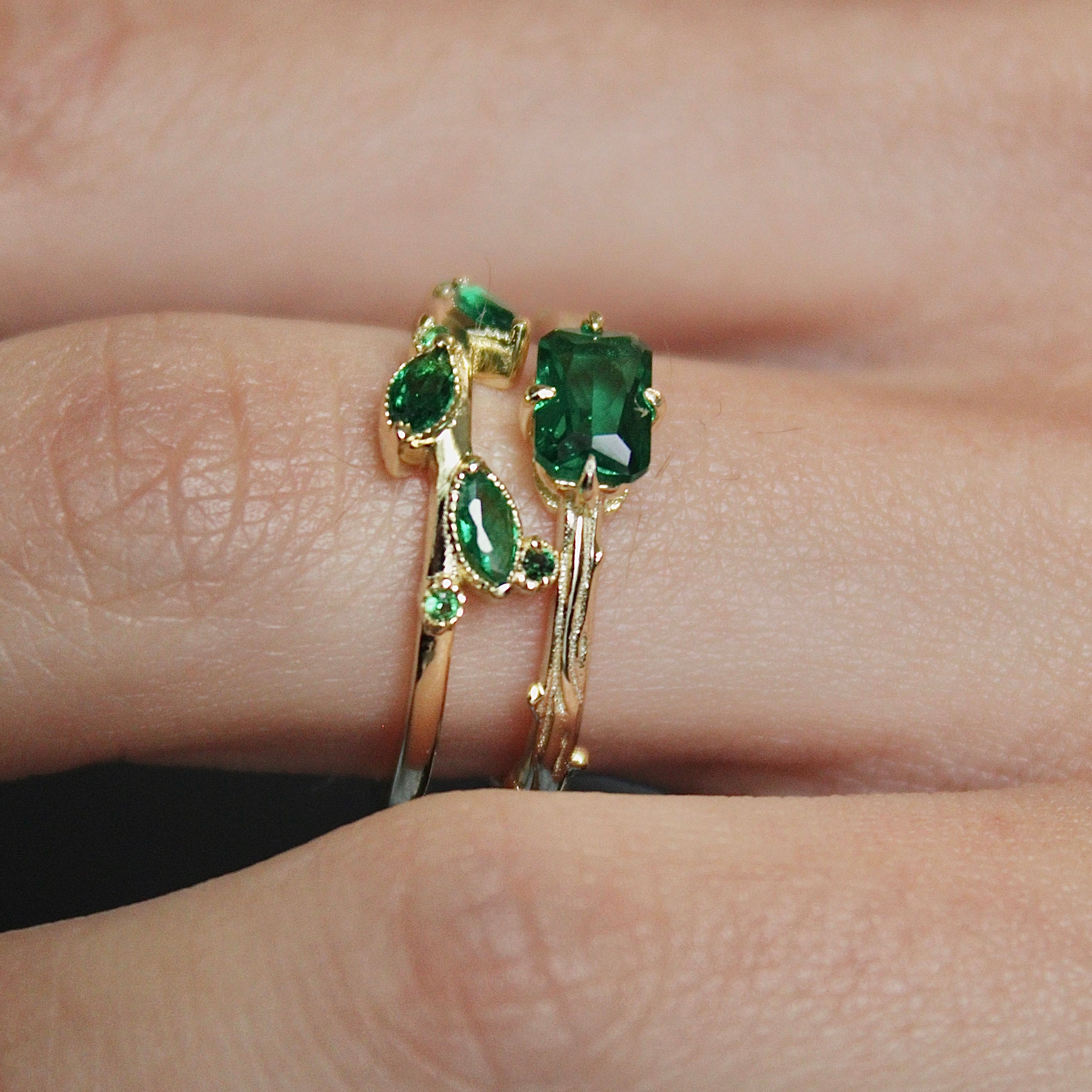 Laurel Emerald Vine Ring – Vivian Grace